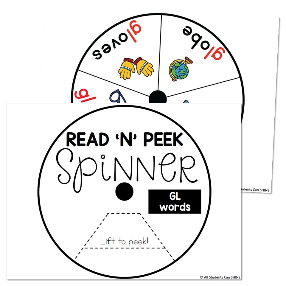 Reading and Phonics Spinners - Blends - GL - Lucky Little Learners