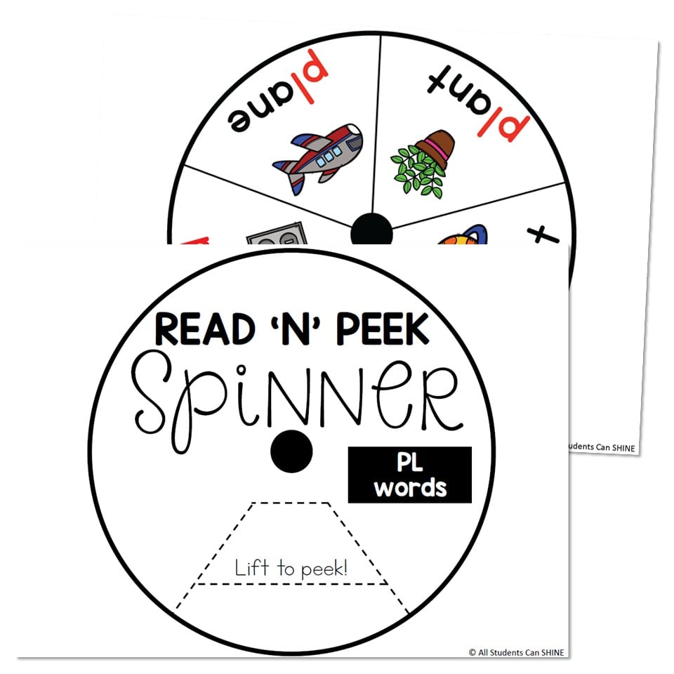 Reading and Phonics Spinners - Blends - PL - Lucky Little Learners