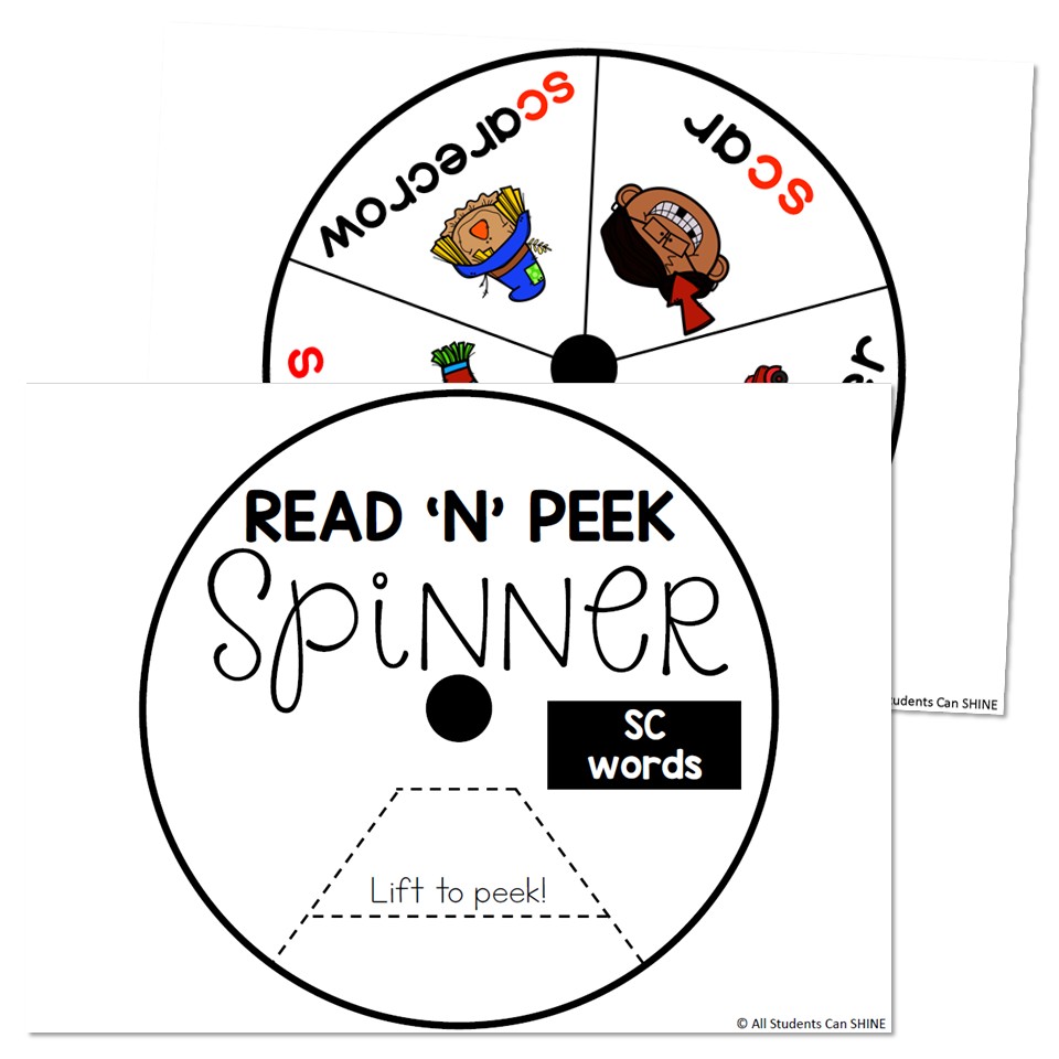 Reading and Phonics Spinners - Blends - SC - Lucky Little Learners