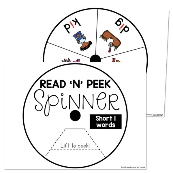 Reading and Phonics Spinners - CVC Words - Short I Words - Lucky Little ...