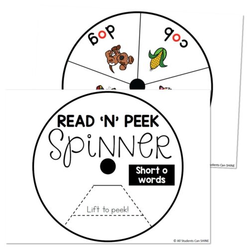 Reading and Phonics Spinners - CVC Words - Short O Words - Lucky Little ...