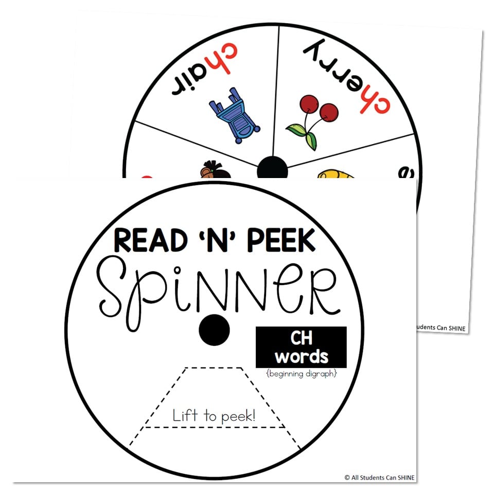 Reading and Phonics Spinners - Digraphs - CH Beginning - Lucky Little ...