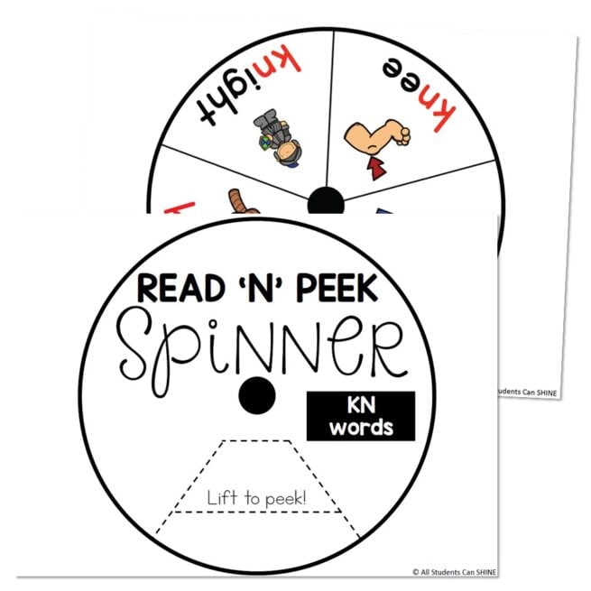 Reading and Phonics Spinners - Digraphs - KN - Lucky Little Learners