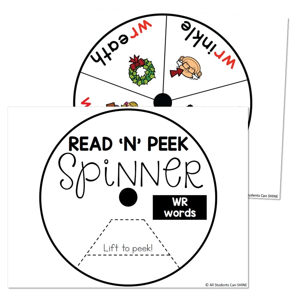 Reading and Phonics Spinners - Digraphs - WR - Lucky Little Learners