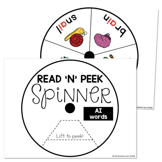 Reading and Phonics Spinners - Long Vowels - Long A - Lucky Little Learners