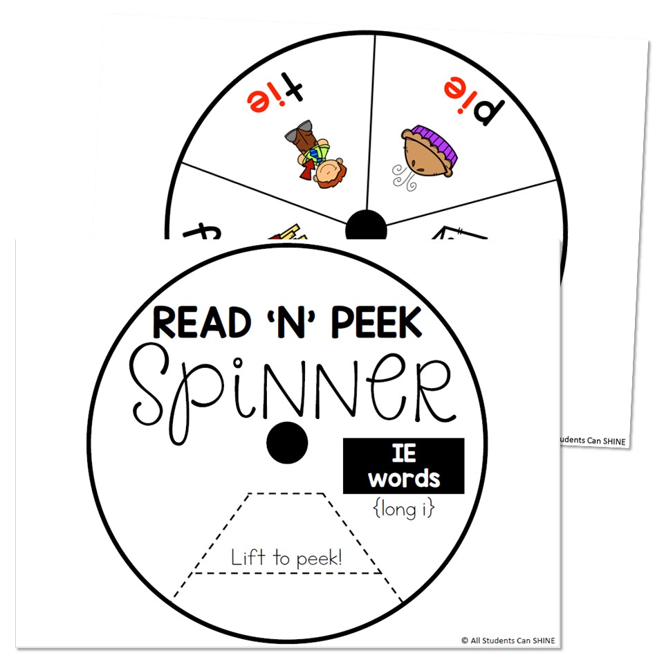 Reading and Phonics Spinners - Long Vowels - Long I - Lucky Little Learners
