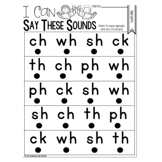 Small Group Reading Activities - Blends and Digraphs - Assessment Pages ...