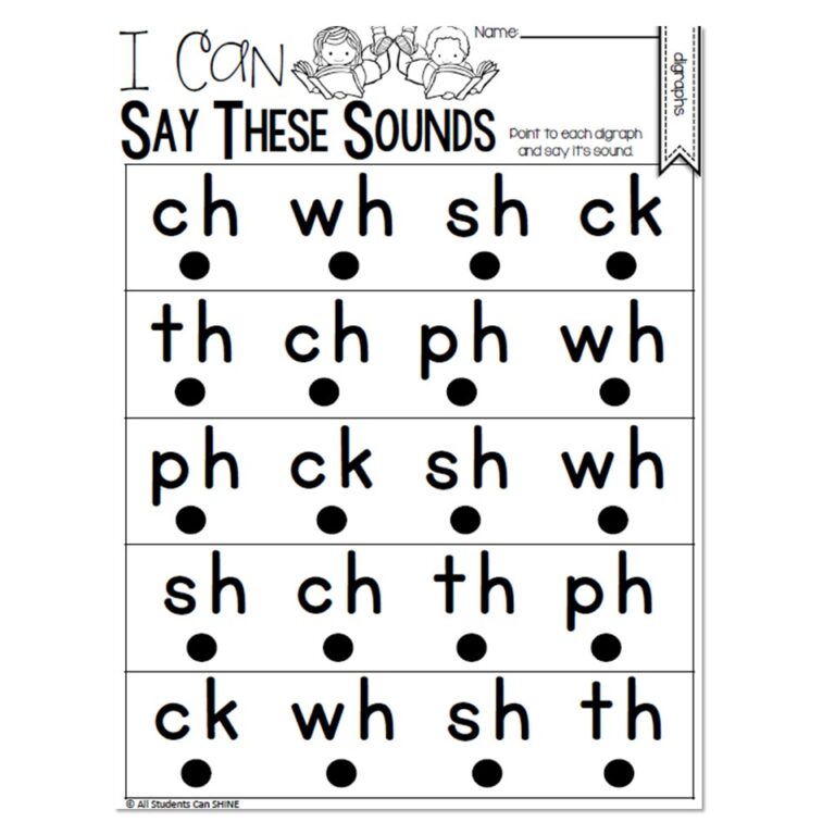 Small Group Reading Activities - Blends and Digraphs - Assessment Pages ...