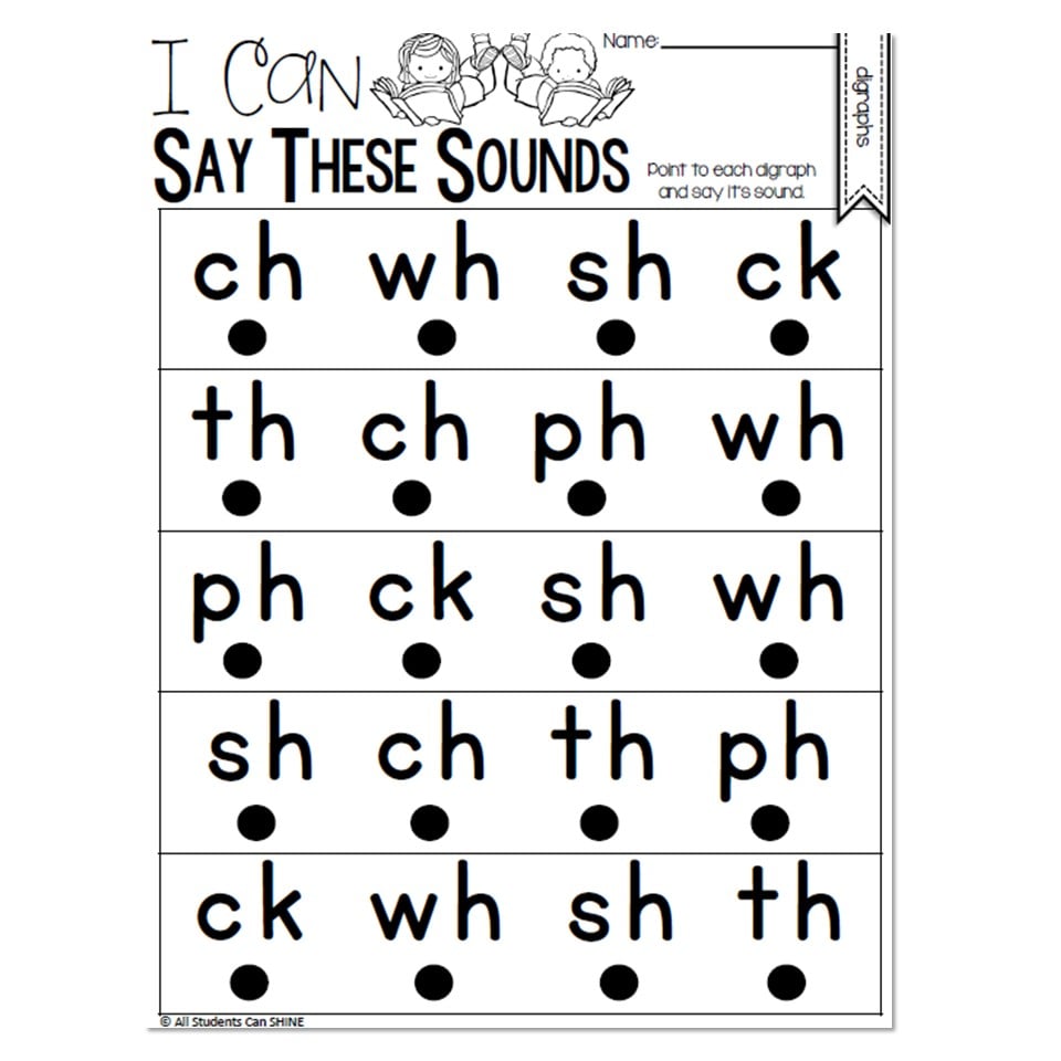 Small Group Reading Activities - Blends and Digraphs - Assessment Pages ...