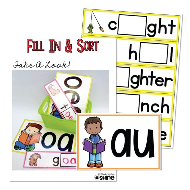Small Group Reading Activities - Blends and Digraphs - Fill In and Sort ...