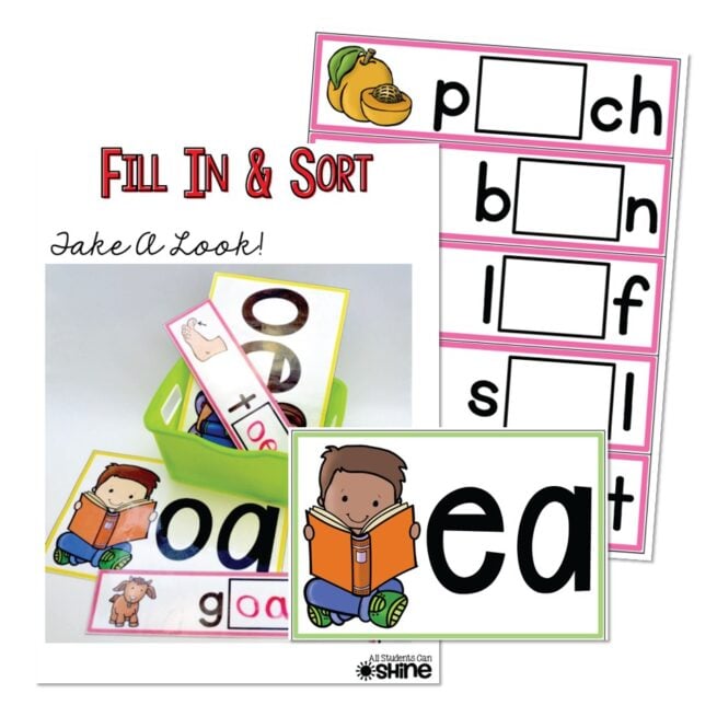 Small Group Reading Activities - Blends and Digraphs - Fill In and Sort ...