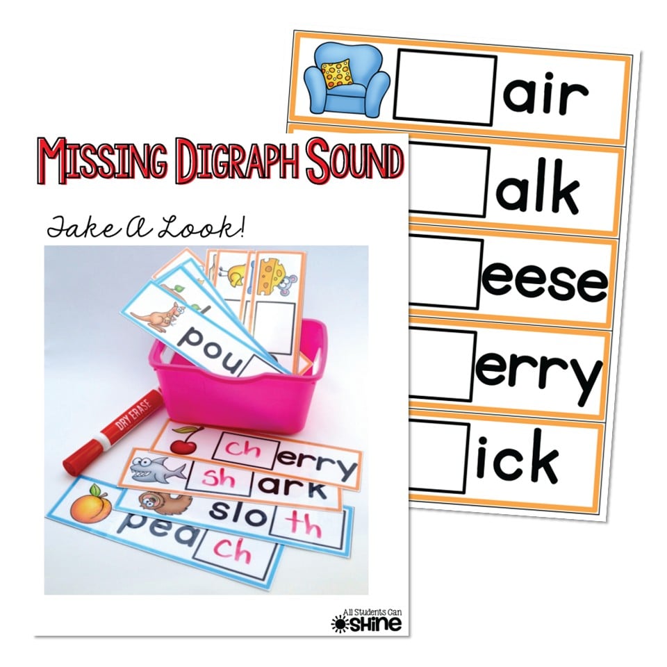 Small Group Reading Activities - Blends and Digraphs - Missing Digraph ...