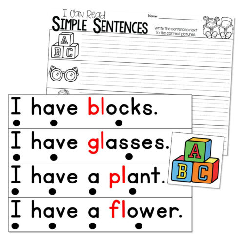 Small Group Reading Activities - Blends and Digraphs - Simple Sentences ...