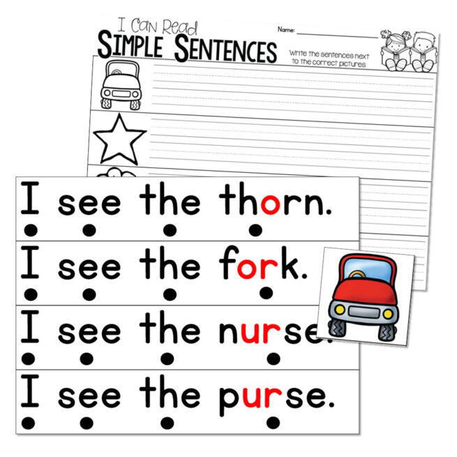 Small Group Reading Activities - Blends and Digraphs - Simple Sentences ...