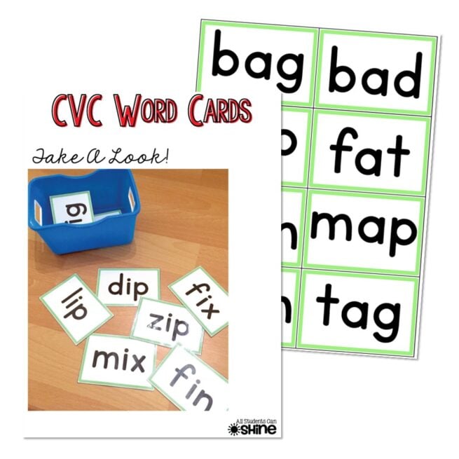 Small Group Reading Activities - Phonics - CVC Word Cards - Lucky ...