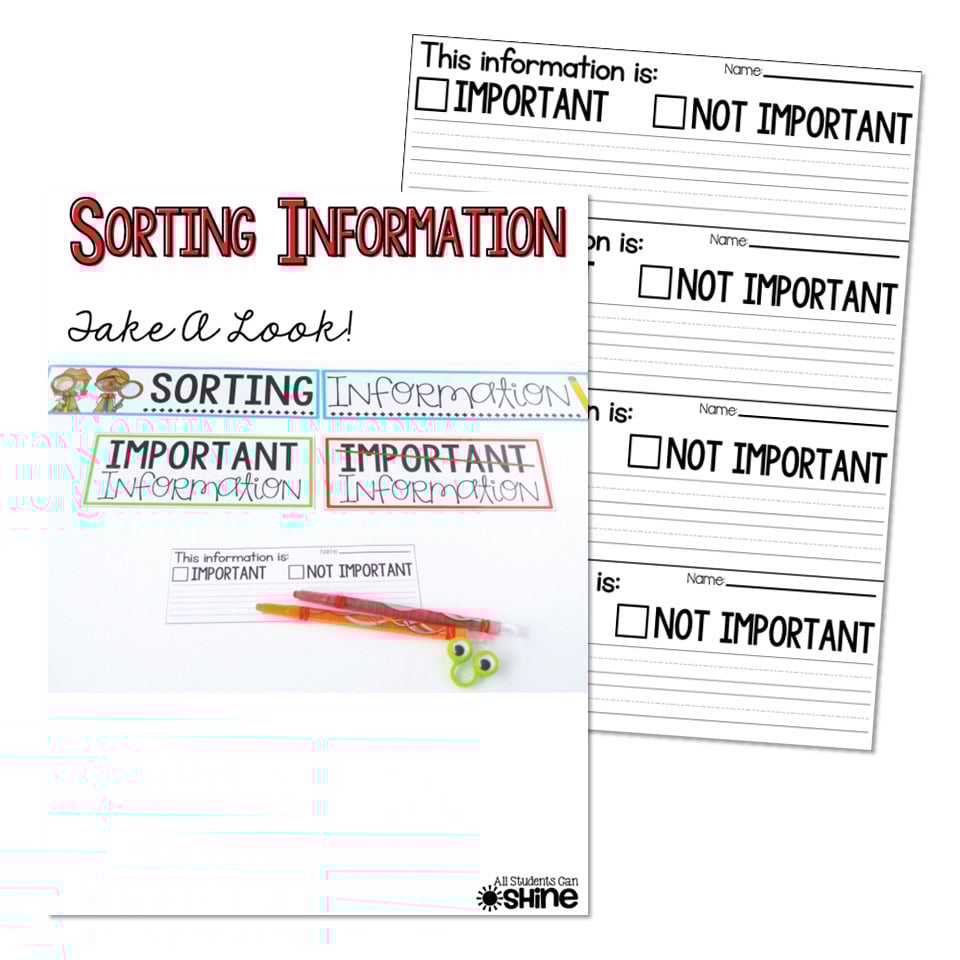 Small Group Reading Activities - Reading Comprehension - Sorting ...
