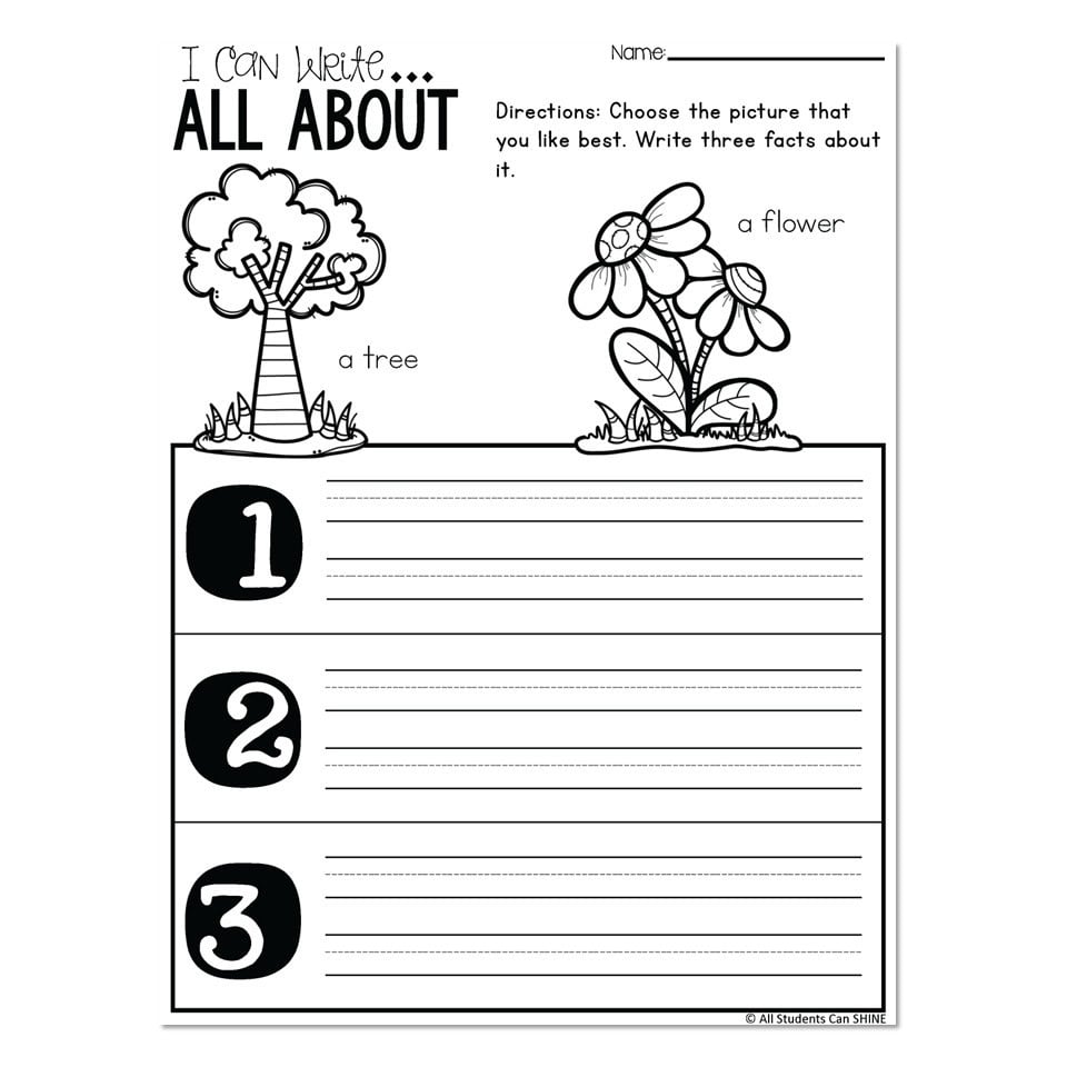 Spring Writer's Workshop - I Can Write All About Plants - Lucky Little ...