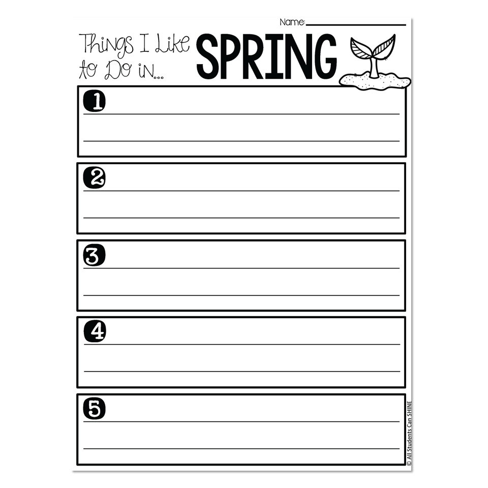 Spring Writer's Workshop - Things I Like To Do in the Spring - Lucky ...