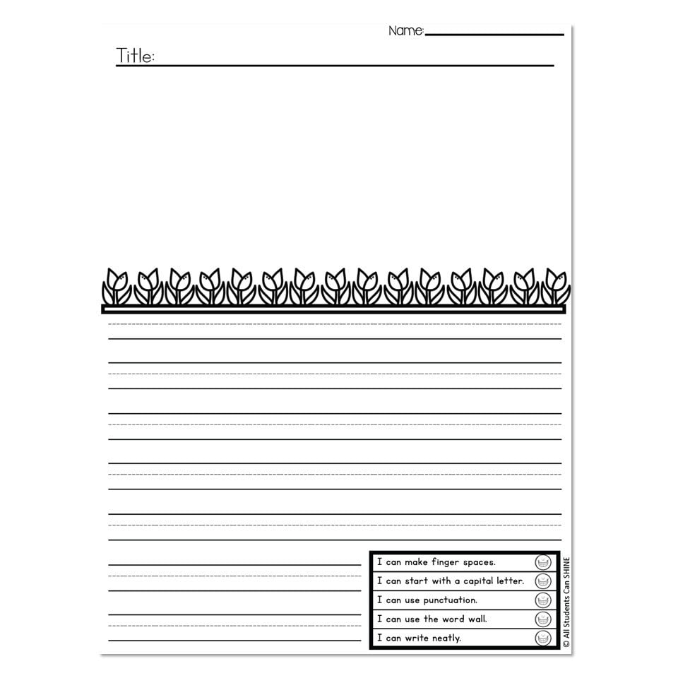 Spring Writer's Workshop - Writing Page Templates with Rubric - Lucky ...