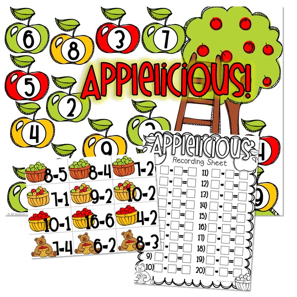 Subtraction Math Games - Applelicious - Lucky Little Learners