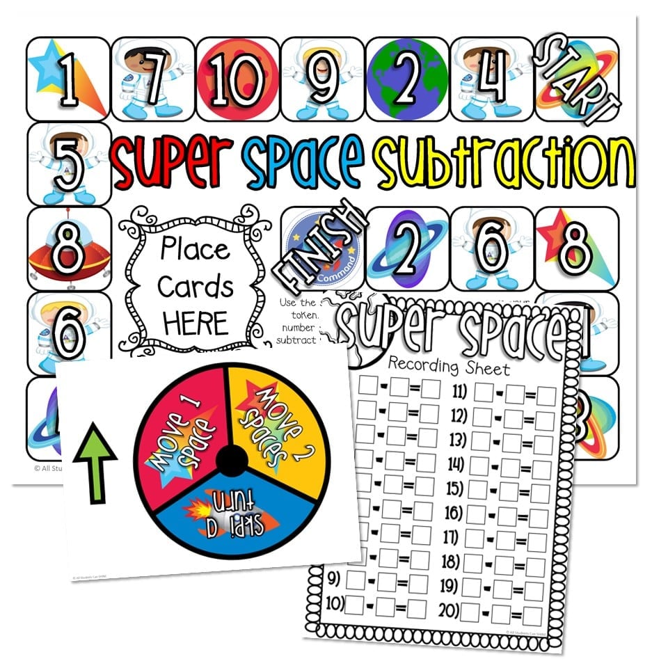 Subtraction Math Games - Super Space Subtraction - Lucky Little Learners