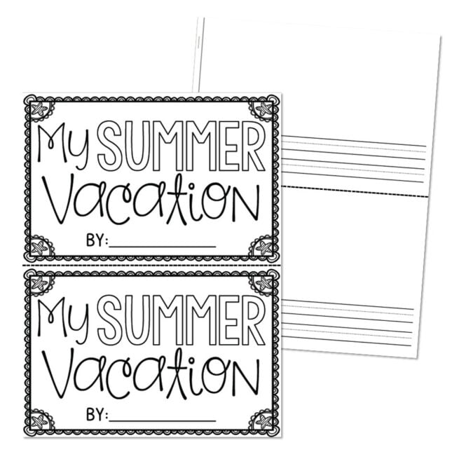 Summer Writer's Workshop - My Summer Vacation Mini Book - Lucky Little ...