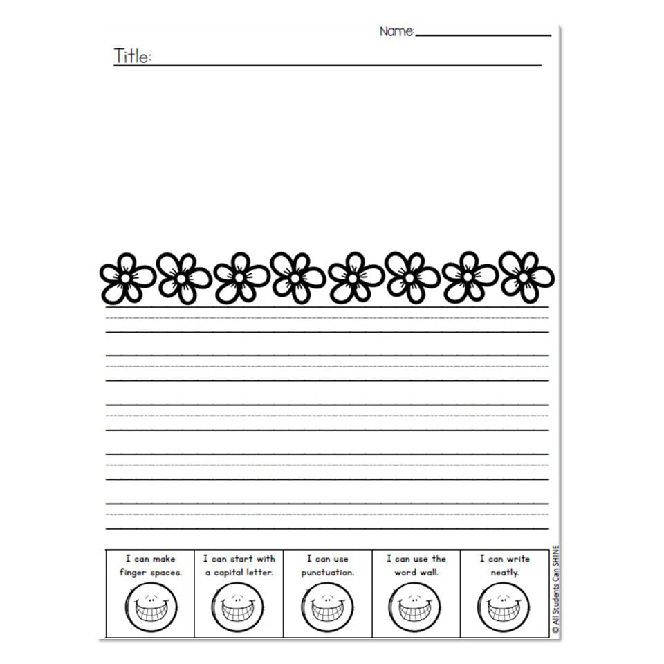 Summer Writer's Workshop - Writing Page Templates with Smile Rubric ...