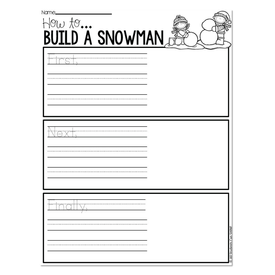 Winter Writer's Workshop - How to Build a Snowman - Lucky Little Learners