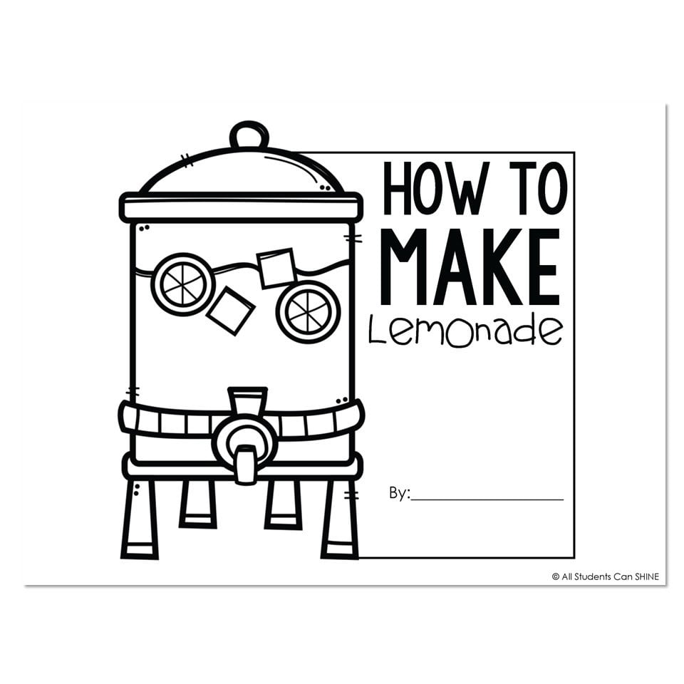 Writing Flipbooks Covers - Lemonade - Lucky Little Learners