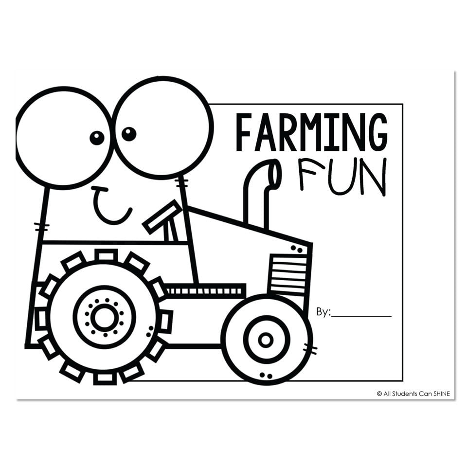 Writing Flipbooks Covers - Tractor - Lucky Little Learners
