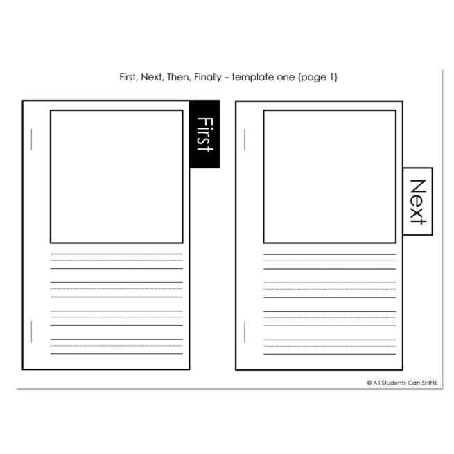 Writing Flipbooks - First Next Then Finally - Lucky Little Learners