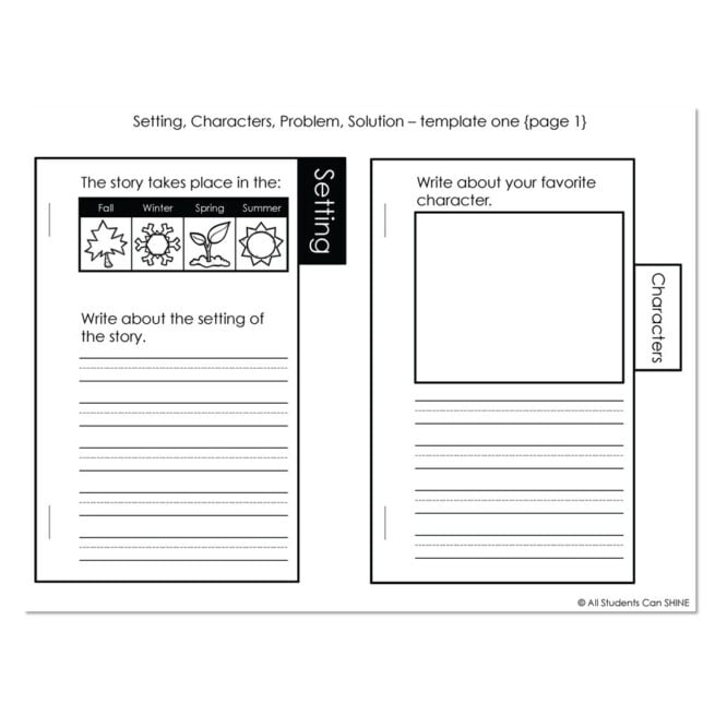 Writing Flipbooks - Setting Character Problem Solution - Lucky Little ...