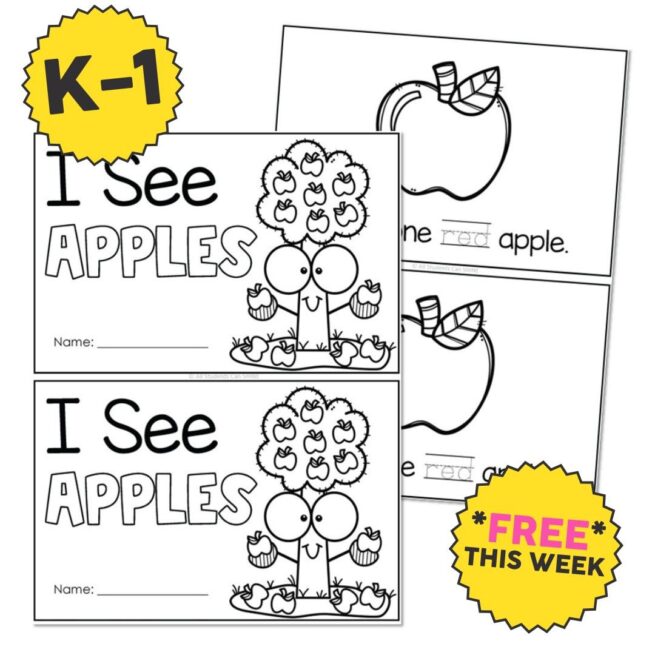 Monthly Themed Writing Sample - September - Apples Mini Reader - Lucky ...