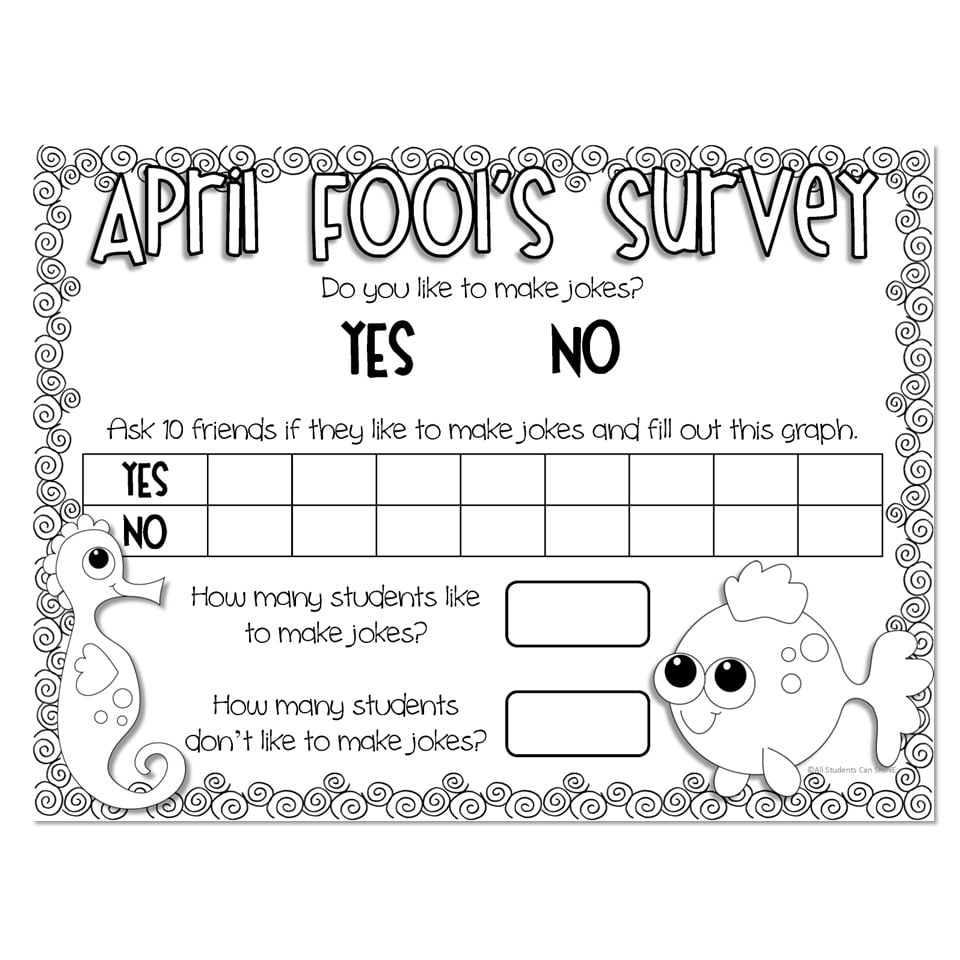April Fools Craftivity - Class Survey - Lucky Little Learners