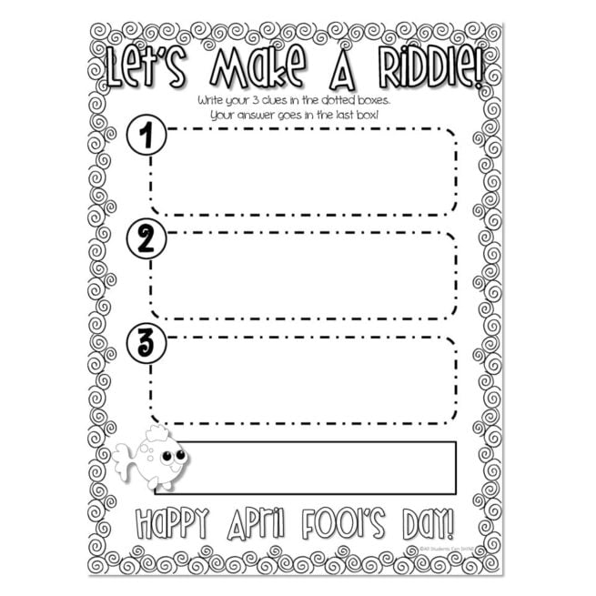 April Fools Craftivity - Let's Make a Riddle - Lucky Little Learners