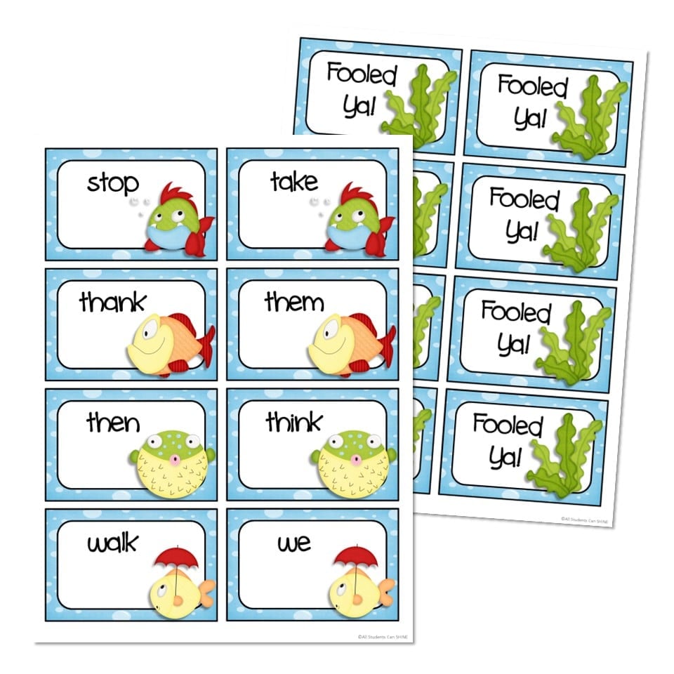 April Fools Craftivity - Sight Word Game - Lucky Little Learners