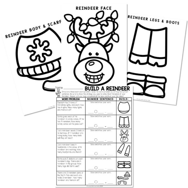 Build a Reindeer - Multiplication - Lucky Little Learners