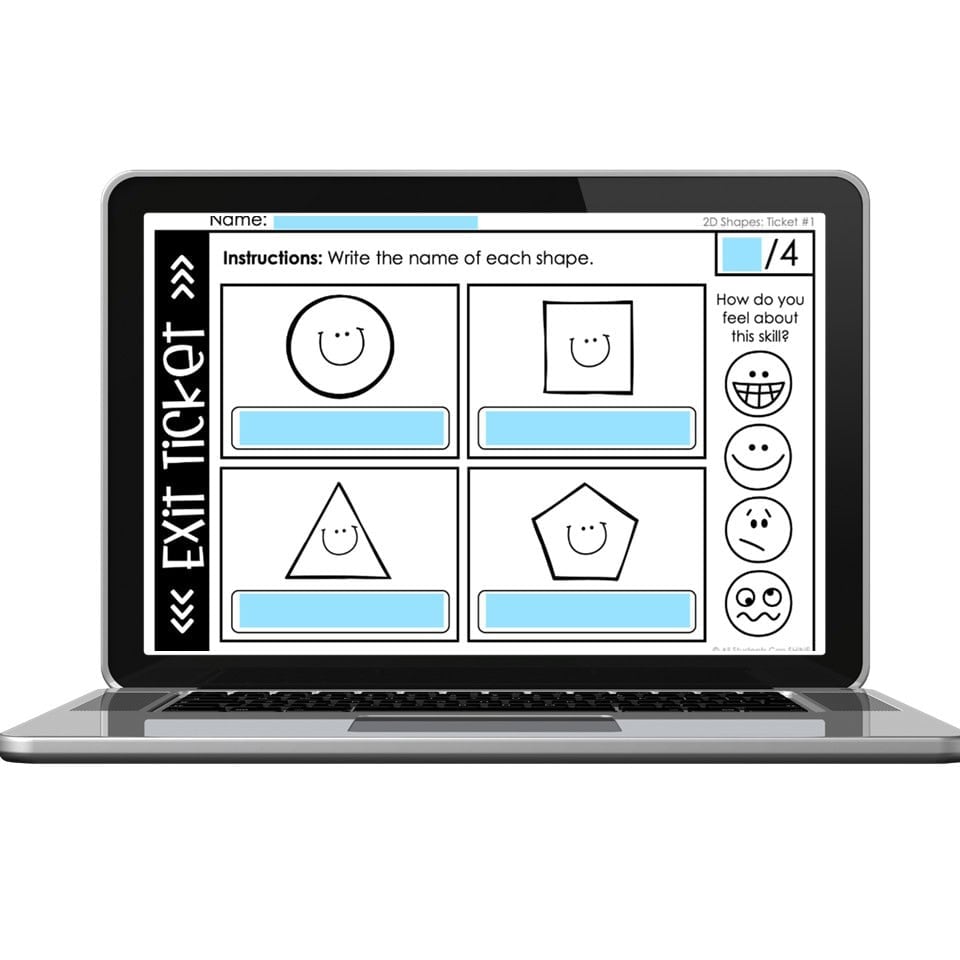 Digital Math Exit Tickets - 2D Shapes - Lucky Little Learners