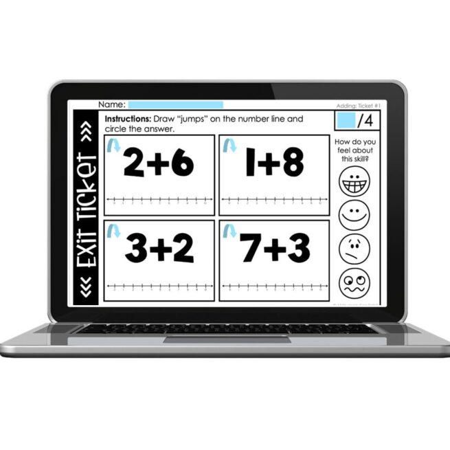 Digital Math Exit Tickets - Adding - Lucky Little Learners