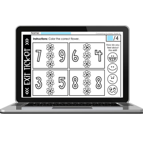 Digital Math Exit Tickets - Comparing Numbers - Lucky Little Learners