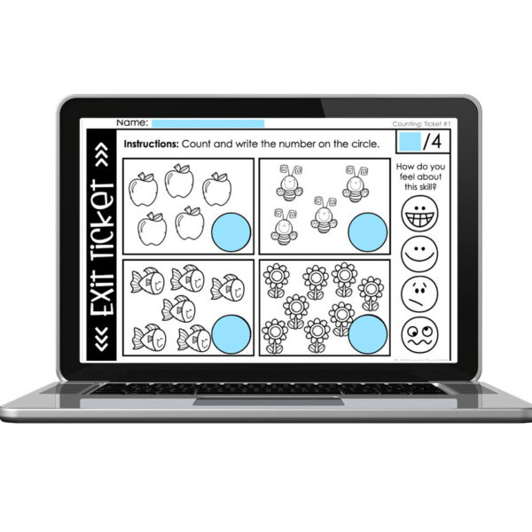 Digital Math Exit Tickets - Counting - Lucky Little Learners