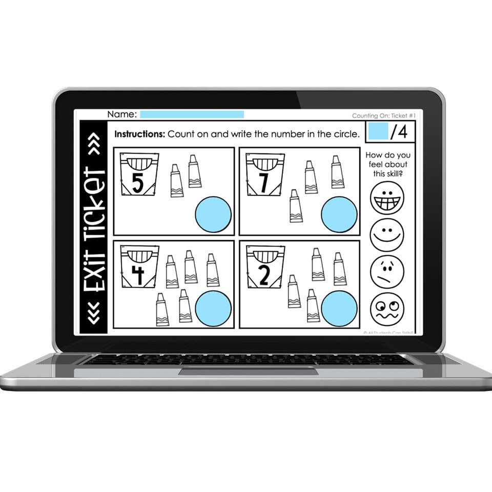 Digital Math Exit Tickets - Counting On - Lucky Little Learners