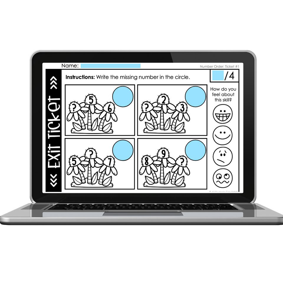 Digital Math Exit Tickets - Number Order - Lucky Little Learners