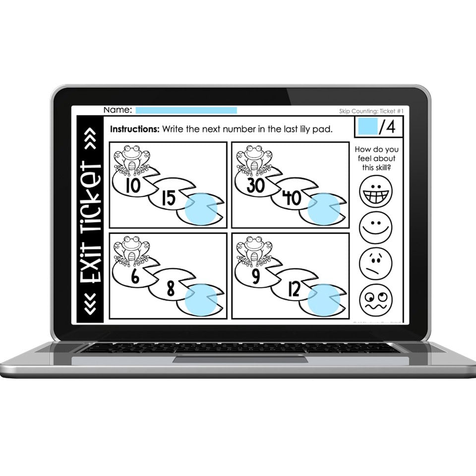 Digital Math Exit Tickets - Skip Counting - Lucky Little Learners