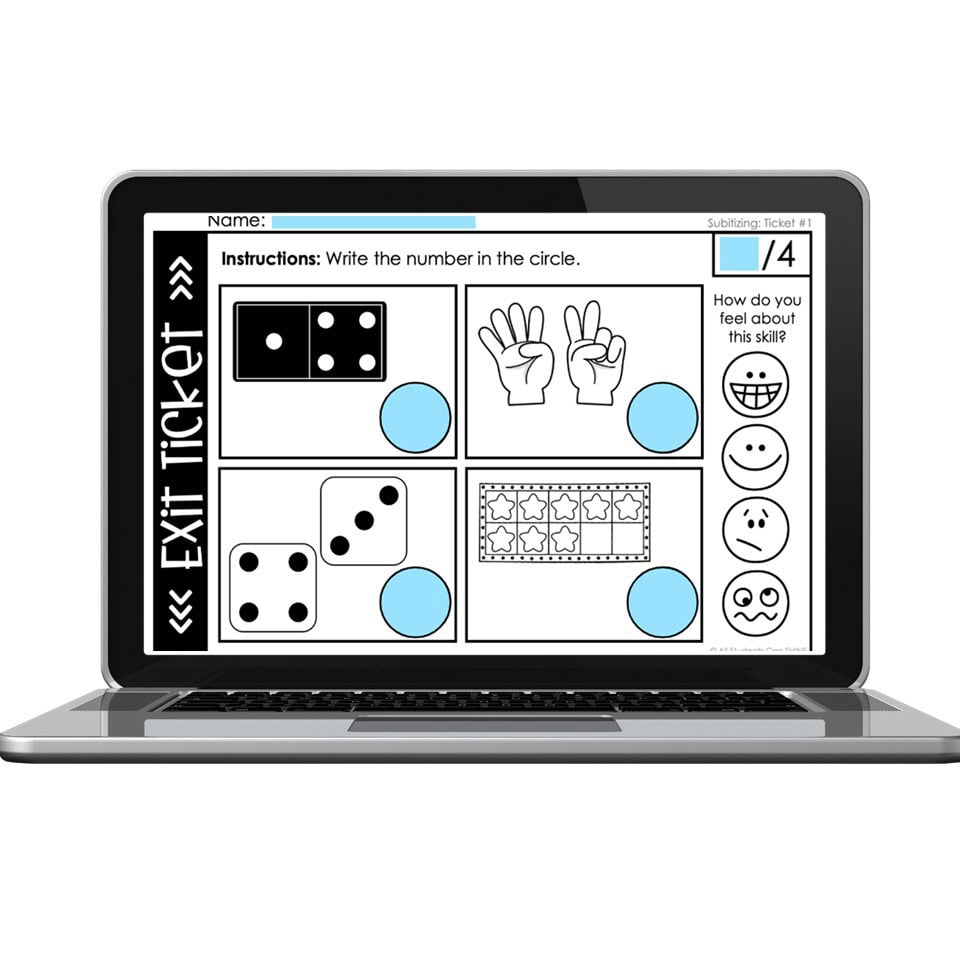 Digital Math Exit Tickets - Subitizing - Lucky Little Learners