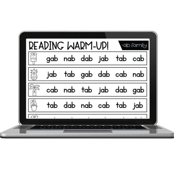 Digital Reading Warm-Ups - CVC Words - Lucky Little Learners