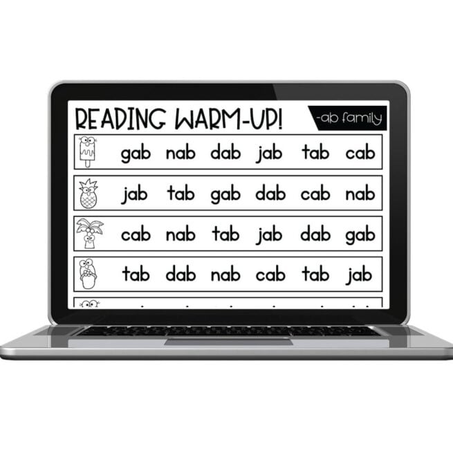 Digital Reading Warm-Ups - CVC Words - Lucky Little Learners