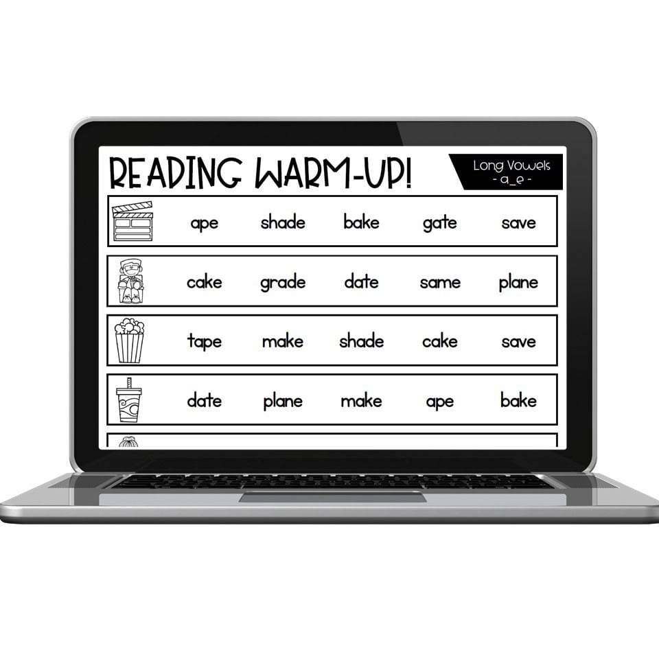Digital Reading Warm-Ups - Long and R-Controlled Vowels - Lucky Little ...