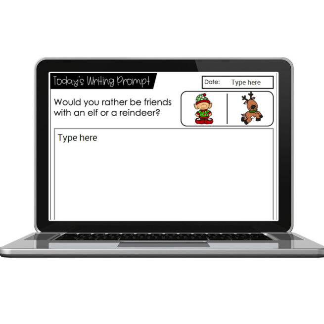 Digital Writing Prompts - December - Lucky Little Learners