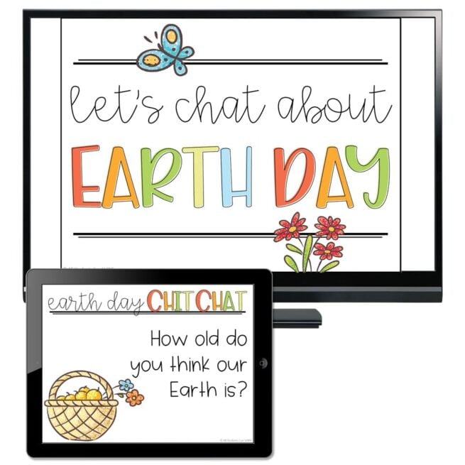 Earth Day Classroom Chit Chat Slides - Lucky Little Learners